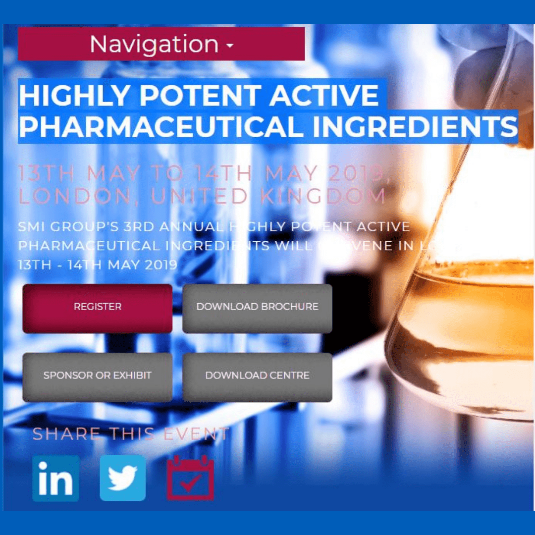 SMI Conference: Highly Potent Active Pharmaceutical Ingredients, London 2019 | Minakem